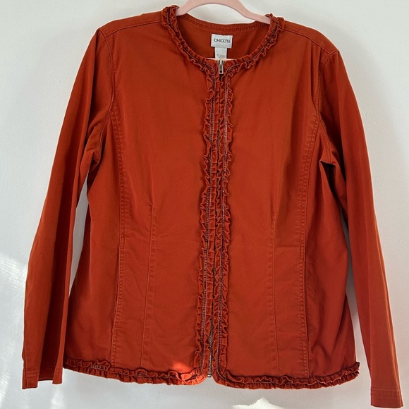 Chico's | Jackets & Coats | Guc Chicos Zipper Front Jacket In Rusty ...